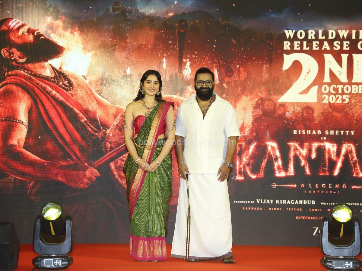 Rishab Shetty, Rukmini Vasanth, Pragathi Shetty Grace The Press Meet Of Kantara : Chapter 1